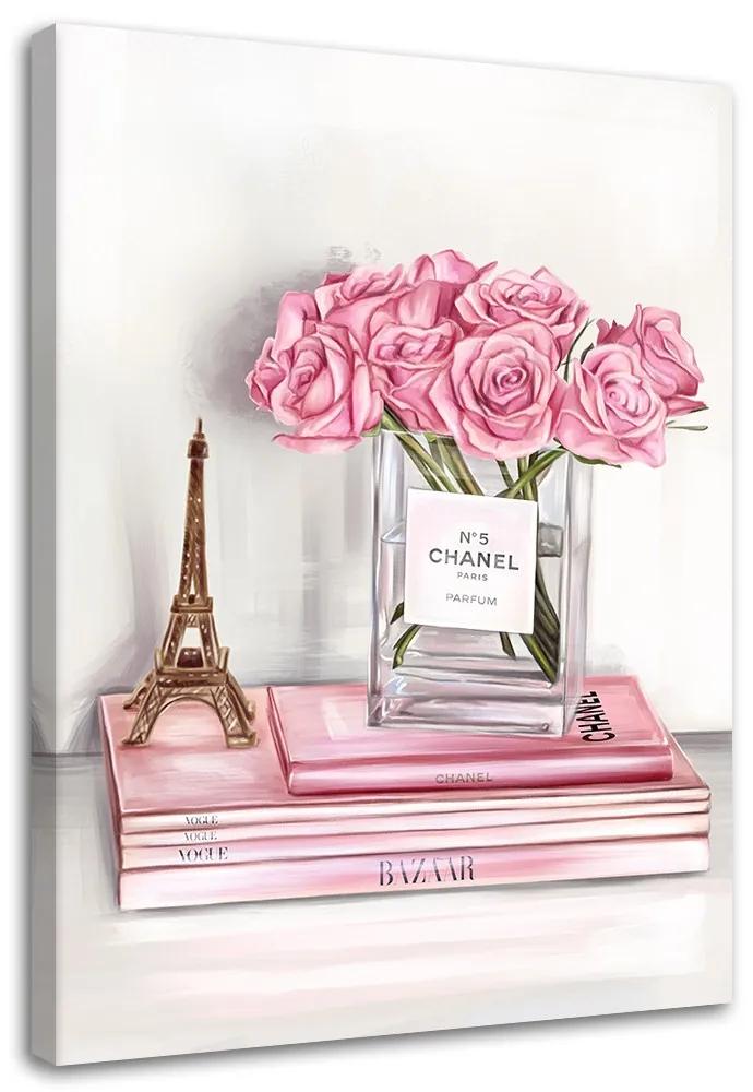 Gario Obraz na plátně Růže ve váze Chanel Rozměry: 40 x 60 cm