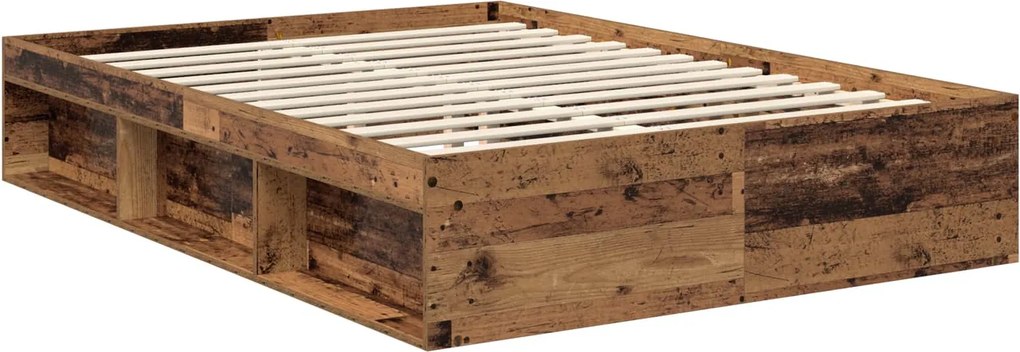 Rám postele s čelo Staré dřevo 135 x 190 cm Kompozitní dřevo 3407893