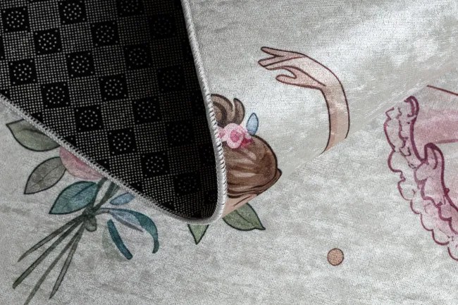 Dětský koberec protiskluzový BAMBINO 61600 krémový / růžový