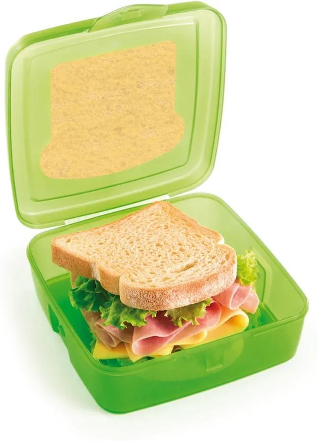 Zelený svačinový box na sendvič Snips Sandwich, 500 ml