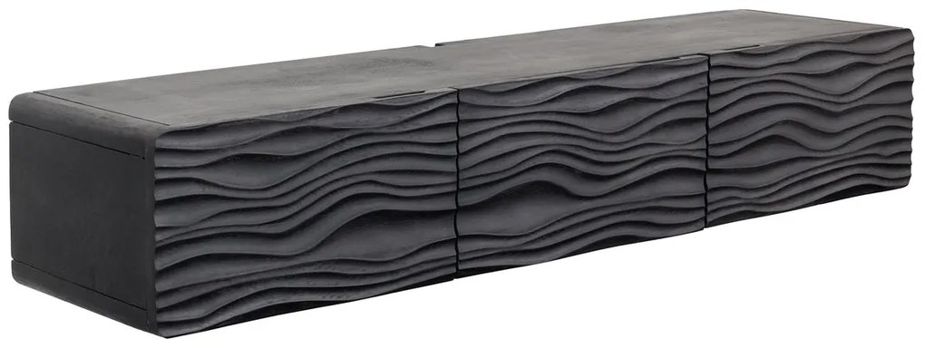 Invicta Dřevěný TV stolek WAVE 160 cm černý 43477