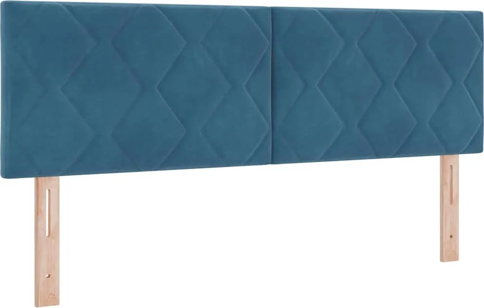 Postel s boxspringem s čelo Tmavě moddrá 160 x 200 cm samet 3340452