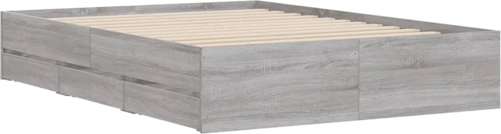 Rám postele se zásuvkami šedý sonoma 135 x 190 cm kompozit 3207313