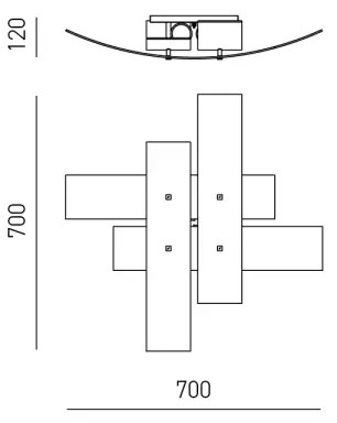 Gea Luce LARA P M arg - Stropní svítidlo LARA 2xE27/70W/230V 70 cm stříbrná
