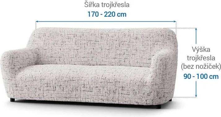 Bielastické potahy VITTORIA smetanová trojkřeslo (š. 170 - 220 cm)