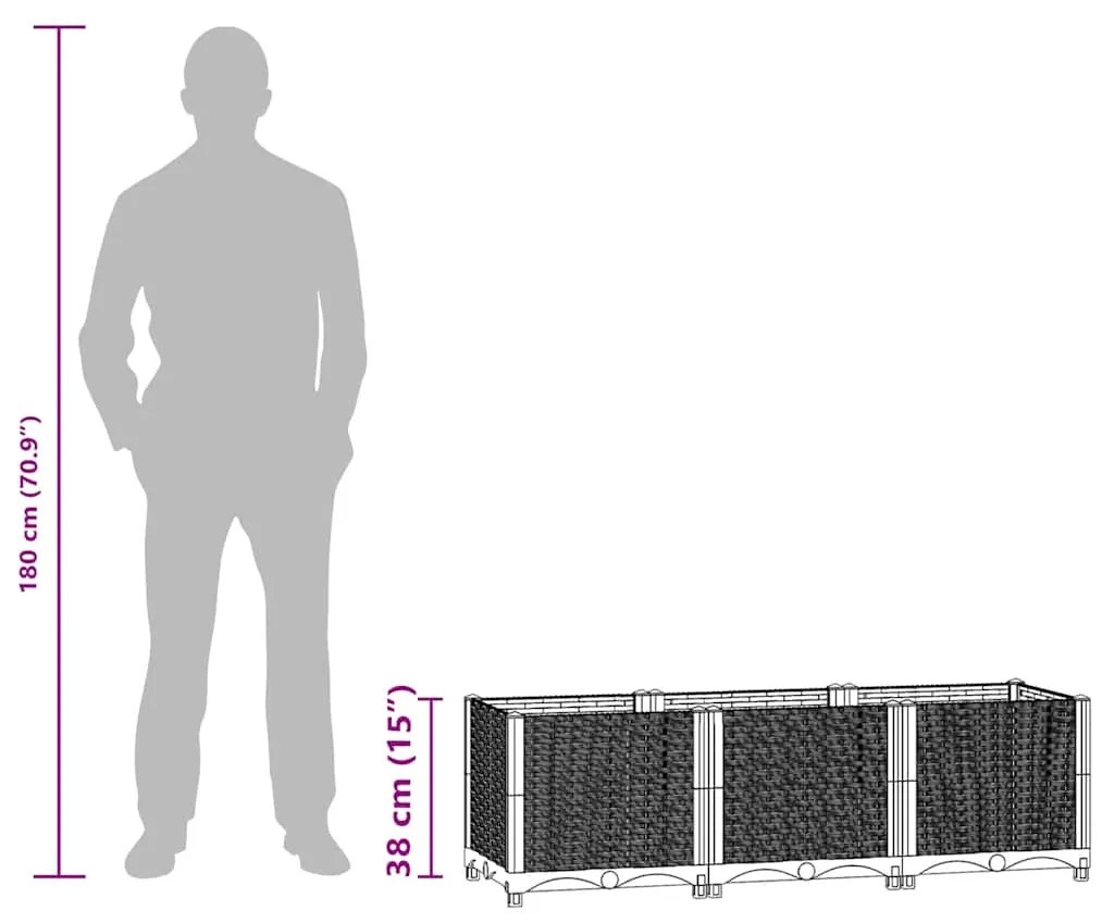 vidaXL Marketos Vyvýšený záhon 120 x 40 x 38 cm polypropylen