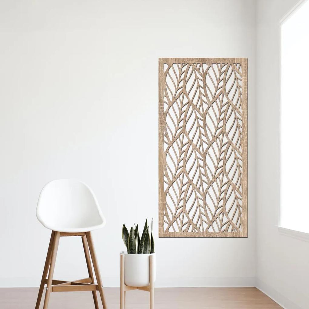 dřevo života Dřevěný dekorační panel LEAF III Rozměry (cm): 30x60, Barevný vzor: Horský dub
