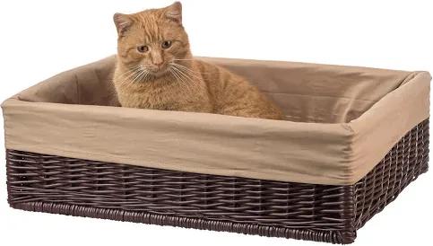 Foglio Proutěný pelíšek pro kočku s poduškou