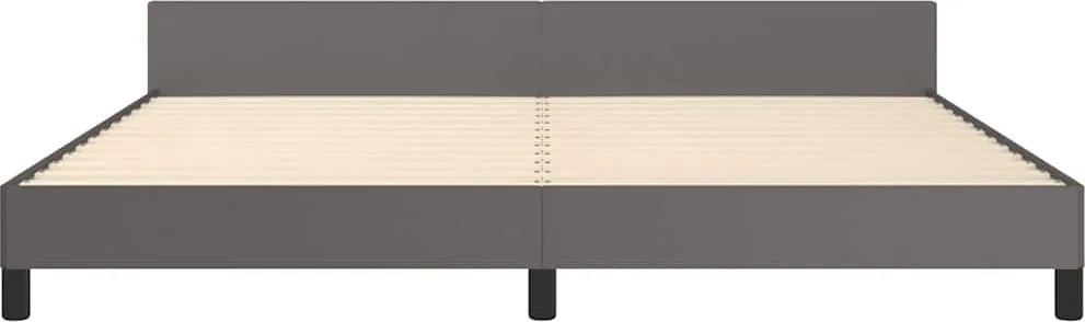 Rám postele s čelem šedý 200x200 cm umělá kůže 3125595