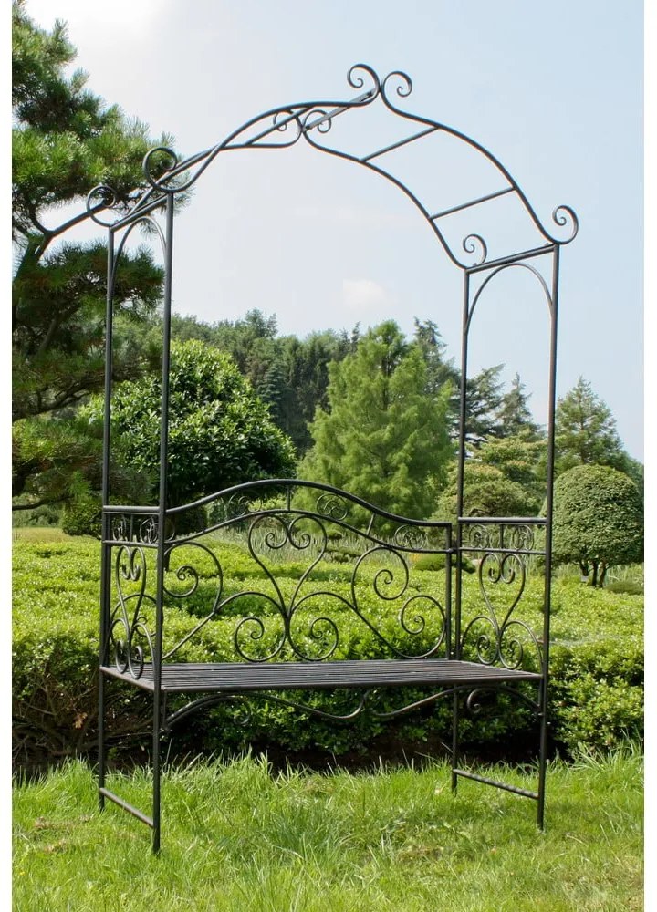 Černá kovová zahradní lavice Colima – Garden Pleasure
