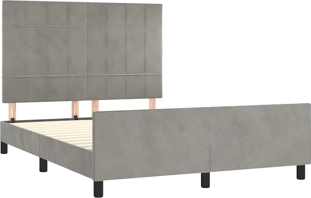 Rám postele bez matrace světle šedý 140 x 190 cm samet 3125751