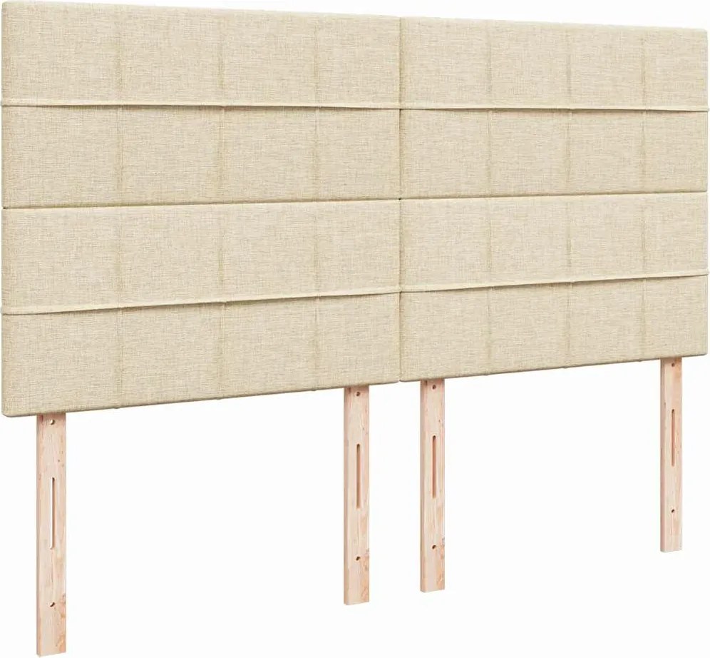 Box spring postel s matrací krémová 200x200 cm textil 3292168