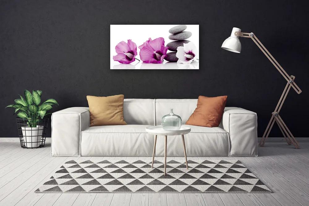 Obraz na plátně Květiny Kameny Zen Lázně 125x50 cm