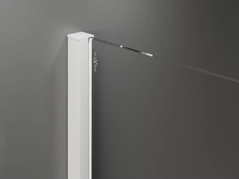 Mexen Velar, sprchový kout s posuvnými dveřmi 110 x 85 cm, 8mm sklo námraza, bílá matná, 871-110-085-31-20