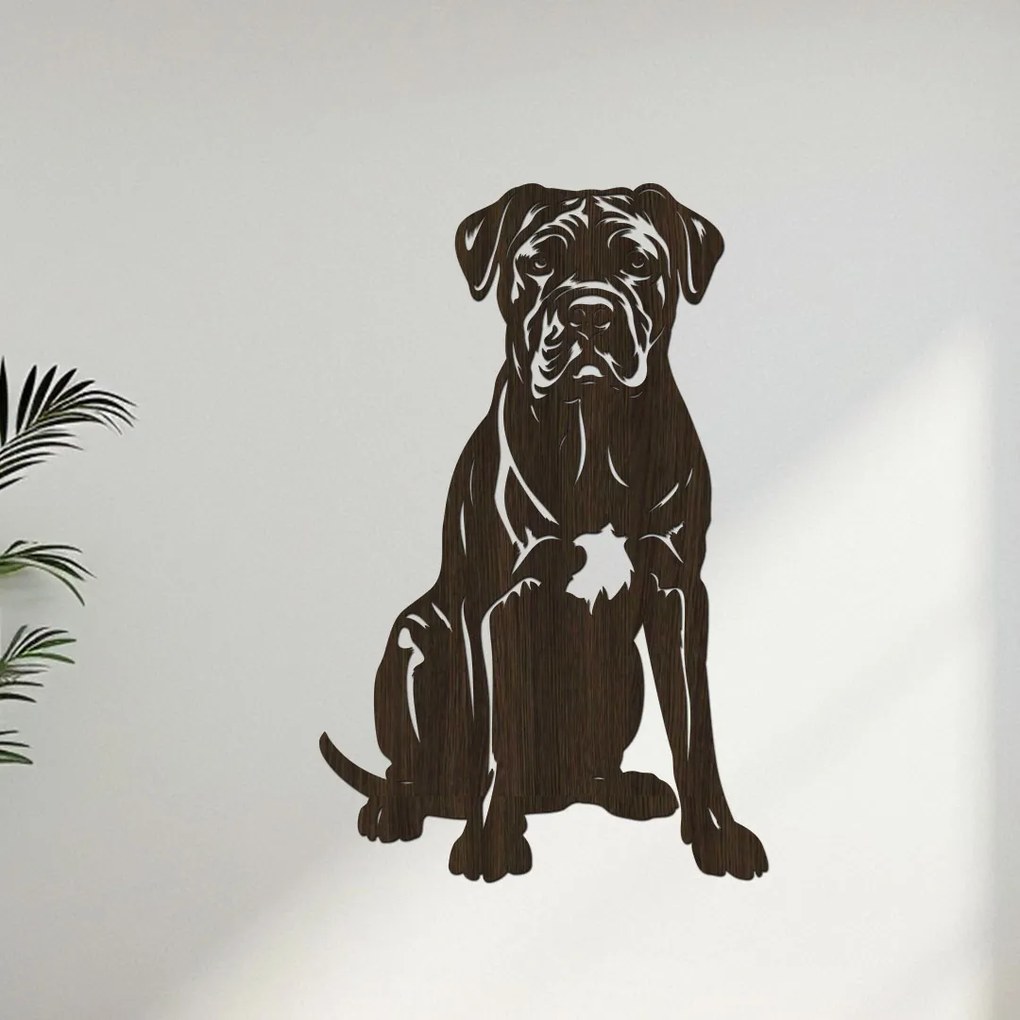 dřevo života Dřevěný obraz Cane Corso Zvolte rozměr (cm): 26x40, Zvolte barvu dekoru: Černá