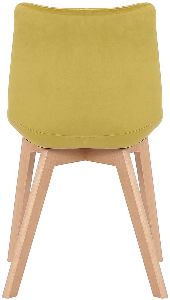 Jídelní židle Padstow - samet | žlutá