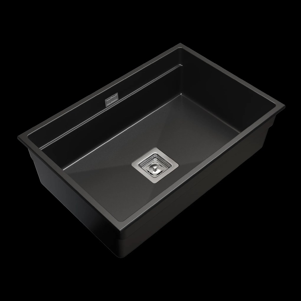 Gamma Decor 7050, 1-komorový granitový dřez 700x470x220 mm, černá, GMA-ZLE000107