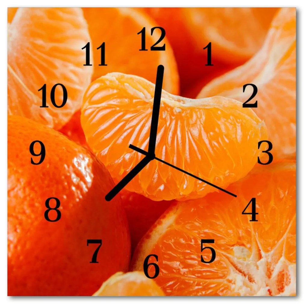 Nástenné skleněné hodiny mandarinky
