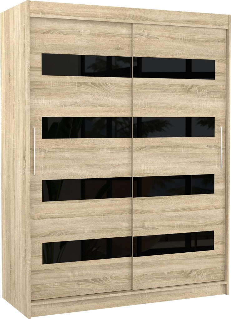 ADRK Furniture Skříň posuvná se zrcadlem MARTINEZ 150 ADRK-SW-MAR-S-BL-150