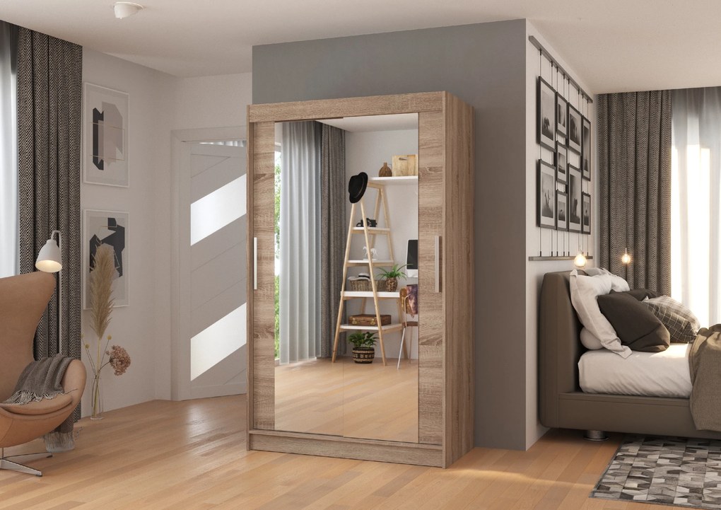 ADRK Furniture Skříň posuvná se zrcadlem TIBAGO 120 ADRK-SW-TIB-T-120