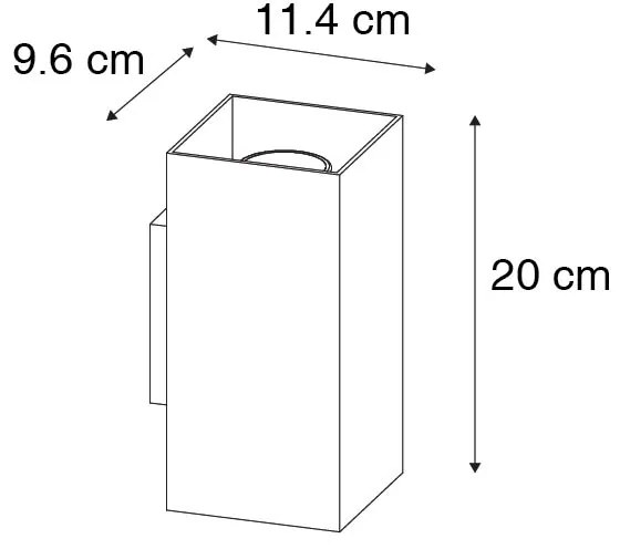 Designová nástěnná lampa čtvercová černá se zlatým vnitřkem - Sab