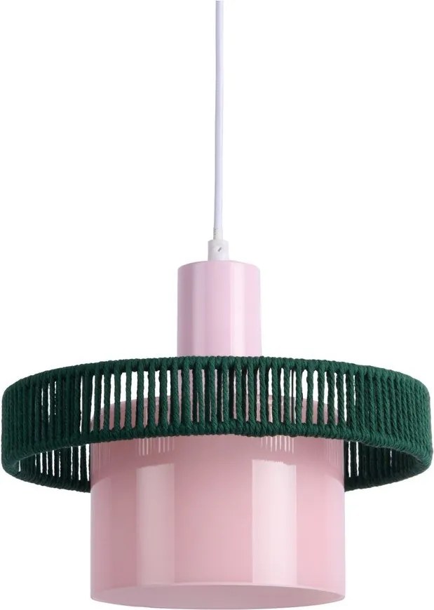 Tmavě zelené/růžové skleněné závěsné svítidlo ø 25 cm Firenze Long – Leitmotiv