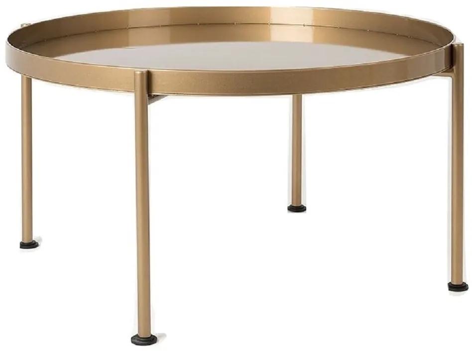 OnaDnes -20% Nordic Design Zlatý kovový konferenční stolek Nollan II 80 cm