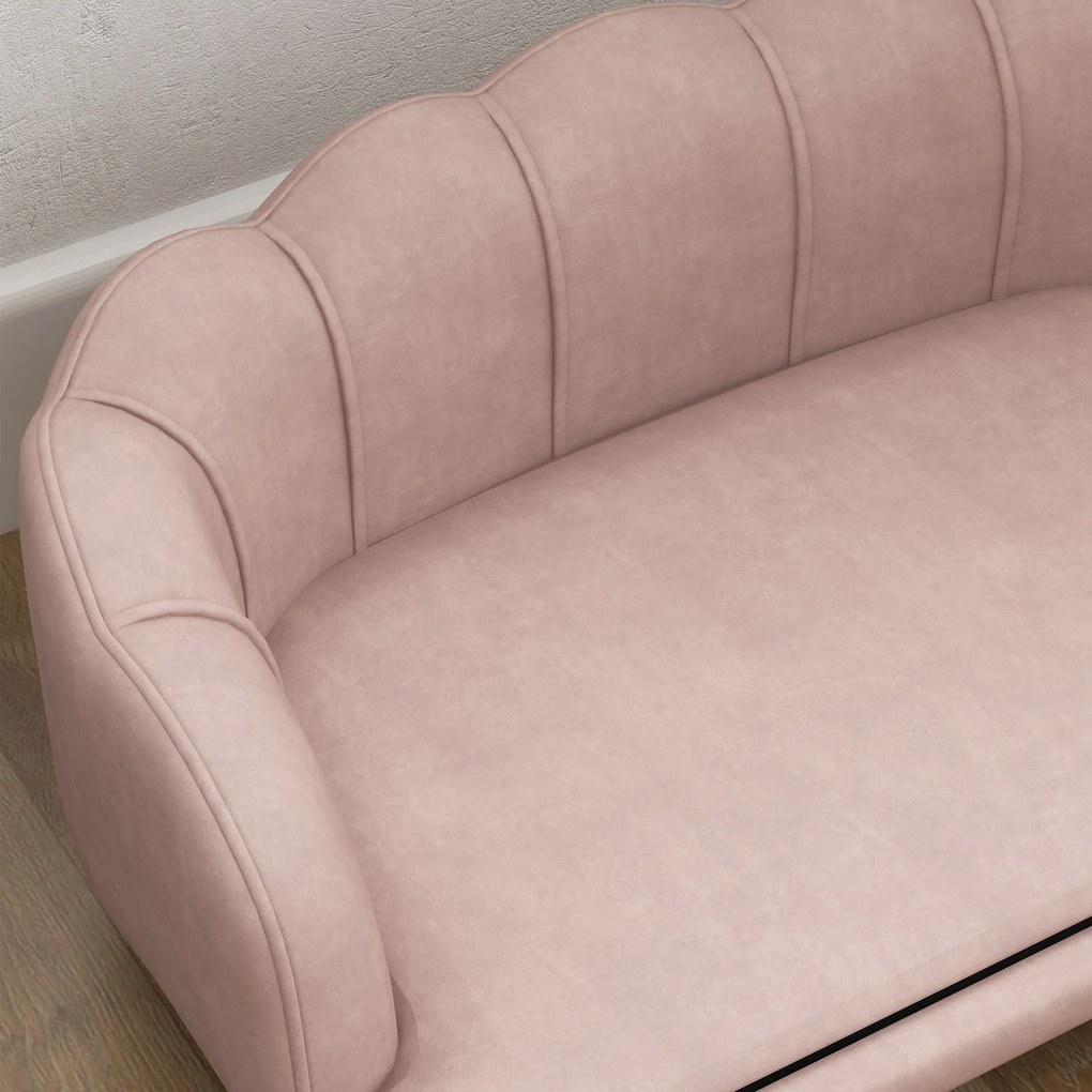 PawHut Psí Pohovka, Pratelný Potah, Psí Sofa s Opěrkou a Dřevěnými Nohami, Kočičí Pohovka, pro středně velké psy do 25 kg, Růžová