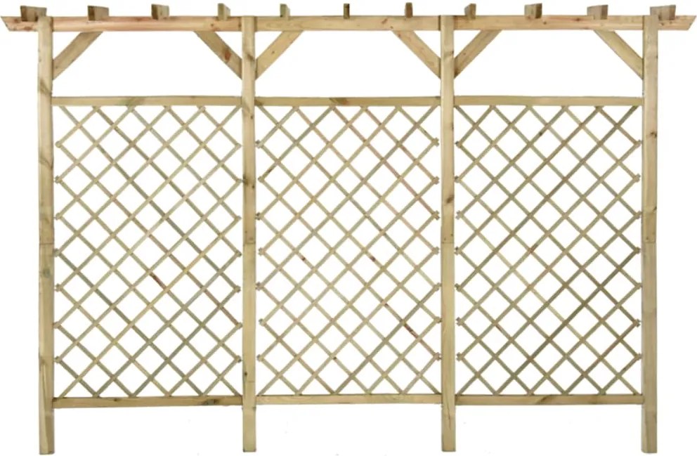 Zahradní mřížkovaný plot s pergolou 300 x 50 x 200 cm borovice 318417