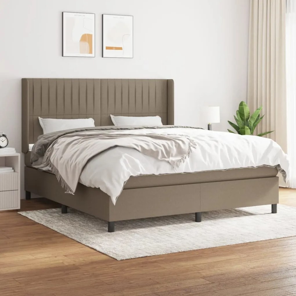 Box spring postel s matrací taupe 180x200 cm textil 3131613