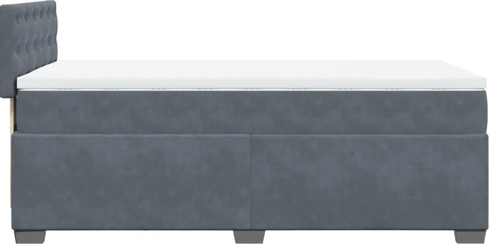 Box spring postel s matrací tmavě šedá 90x190 cm samet 3288487