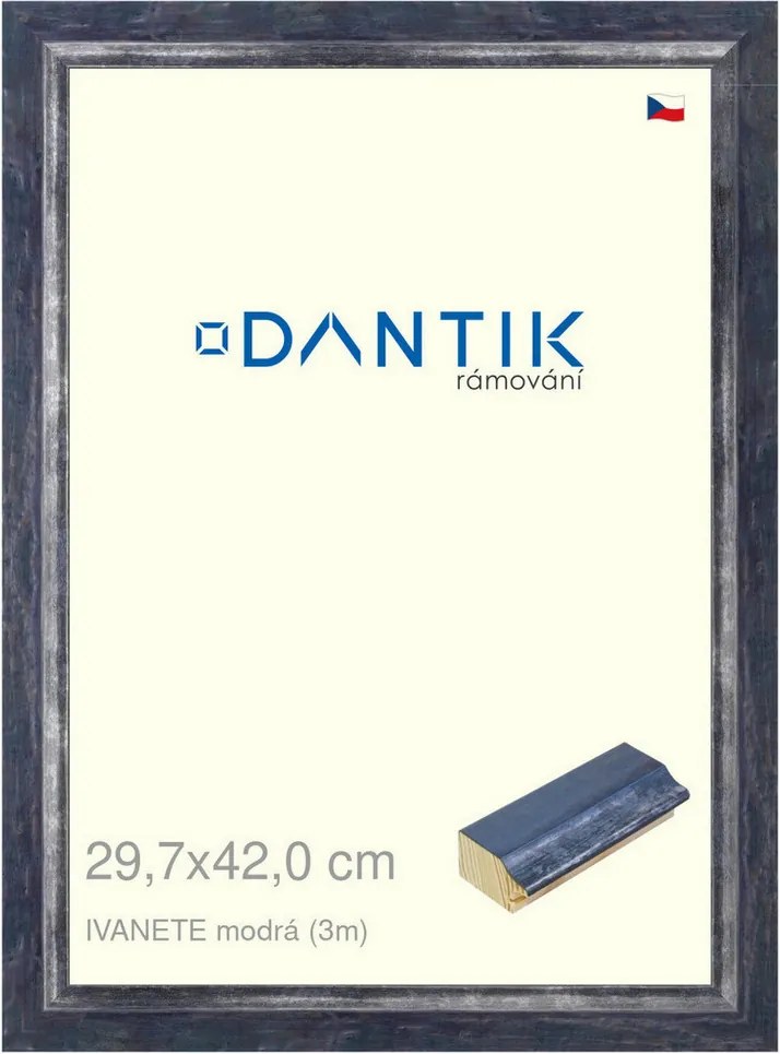 DANTIK rámeček 29,7x42 | IVANETE modrá (Plexi Čiré)