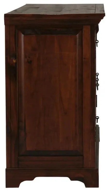furniture-nabytek.cz - Masivní komoda Catello z borovice, lakovaná, hnědá – 170×50×90 cm