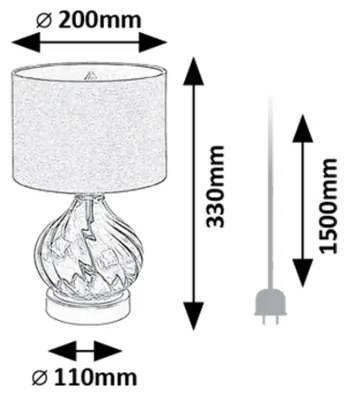 Rabalux 74034 - Stolní lampa PIRELO 1xE14/25W/230V kouřová