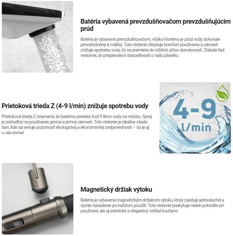 Deante Corda, vysoká dřezová baterie se silikonovým ramenem a sprškou, grafitová, DEA-BRC_D72M