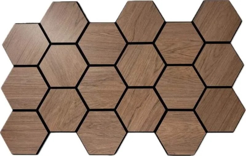 Akustický panel Hexagon SLAN-605 872x579x10mm ořech