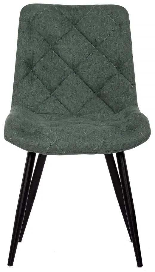 Jídelní židle MISTY — kov, látka, černá / více barev Zelená
