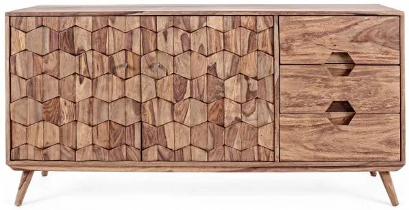BIZZOTTO hnědá komoda KANT se 2 dvířky a 3 zásuvkami 77x145 cm 0746519