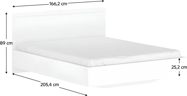 Manželská postel, 160x200, bílá, LINDY Kondela 0000303547