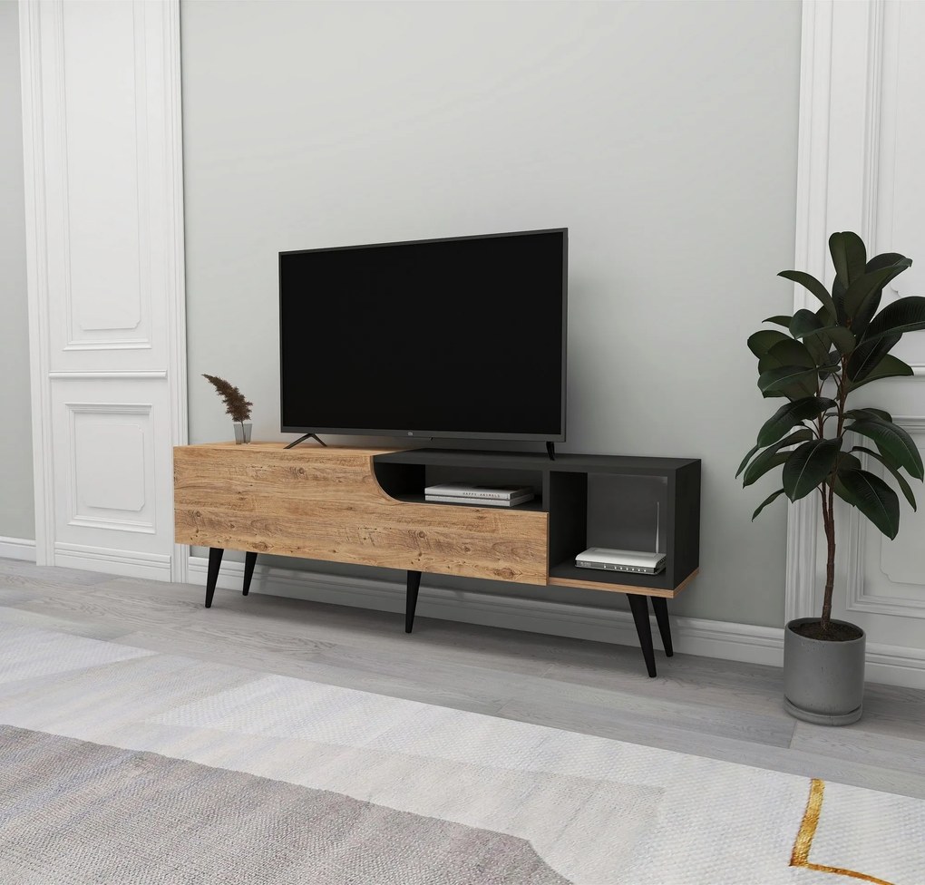 Hanah Home TV stolek Alba - Atlantic Pine, Anthracite, Atlantic Borovice, Antracitová