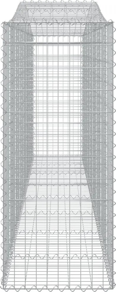 Klenuté gabionové koše 15ks 400x50x120/140cm pozinkované železo 3145978