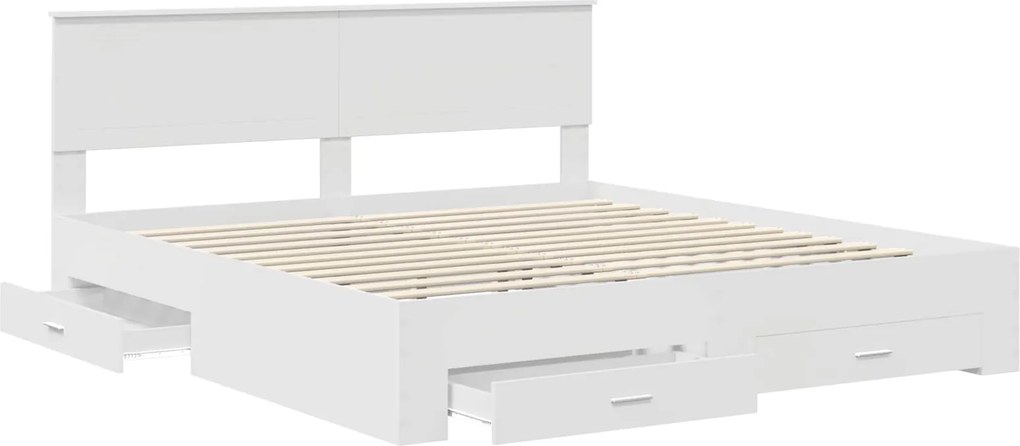 Rám postele se zásuvkou Bílá 180 x 200 cm Kompozitní dřevo 3410861
