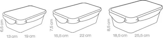 TESCOMA Dóza FRESHBOX 3 ks, 1,0 - 1,5 - 2,5 l, obdélníková