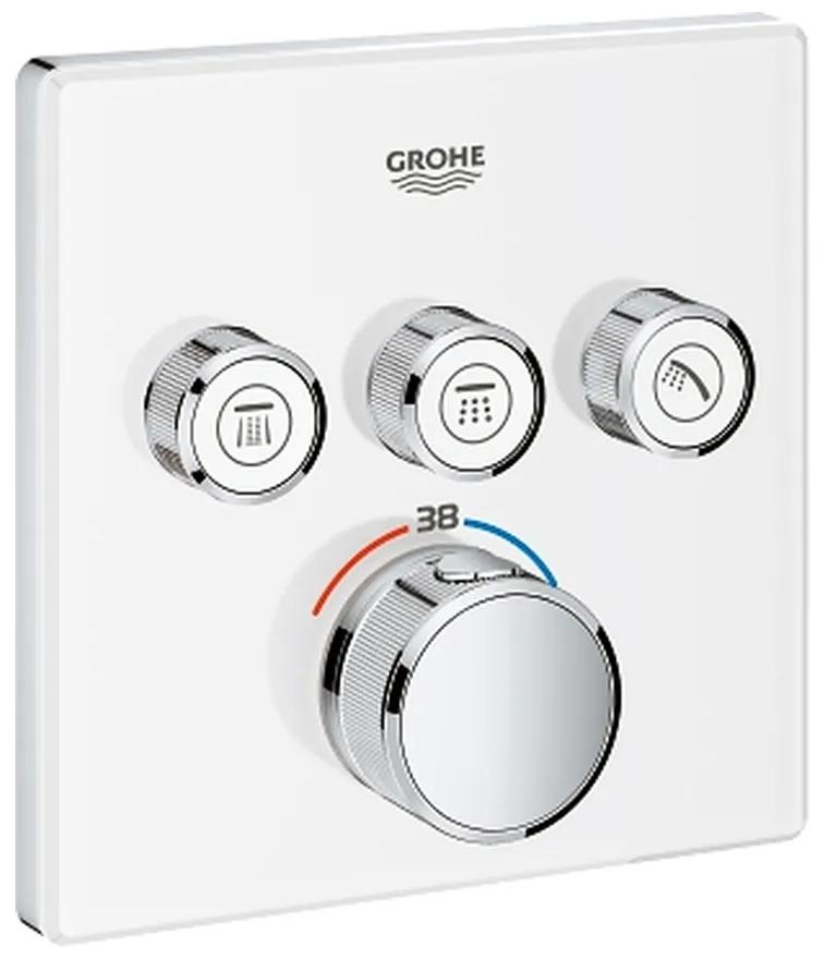 Grohe Grohtherm Smart Control - podomítkový termostat na tři spotřebiče, bílá / chrom, 29157LS0