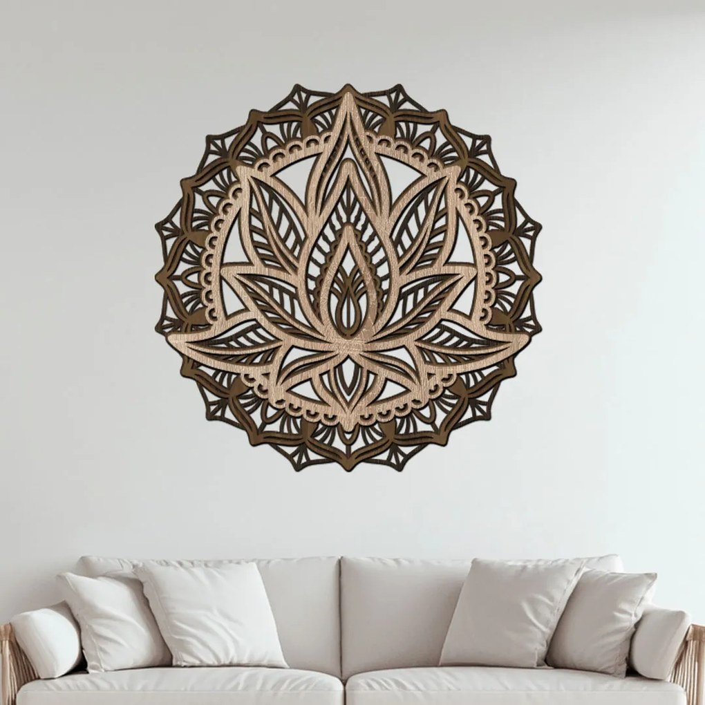 dřevo života Dřevěná vrstvená mandala KVĚT VĚČNOSTI Zvolte rozměr (cm): 60x60, Zvolte barvu dekoru: Dub sunoma-Ořech-Wenge