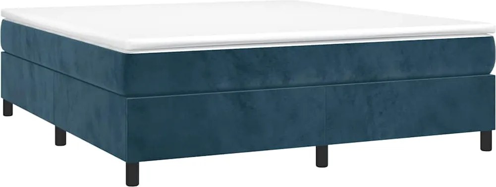 Box spring postel s matrací tmavě modrá 160x200 cm samet 3144691