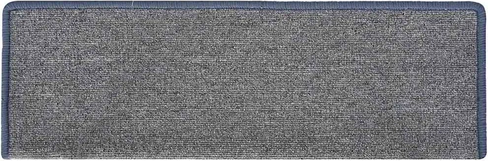 Schodové rohože 30 ks 65 x 21 x 4 cm světle šedé a modré s obdélníkovým okrajem 3365780