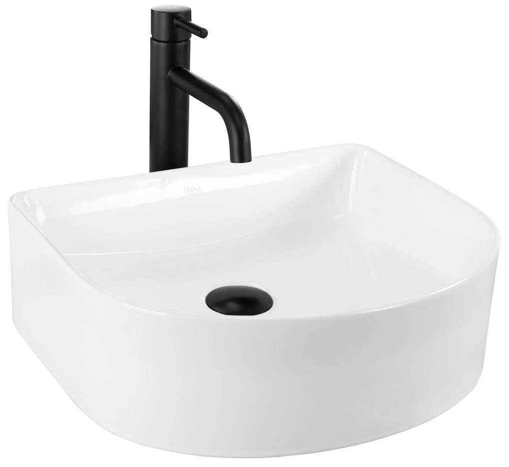 Rea Clara, umyvadlo na desku 400x350x130 mm, bílá lesklá, REA-U0631
