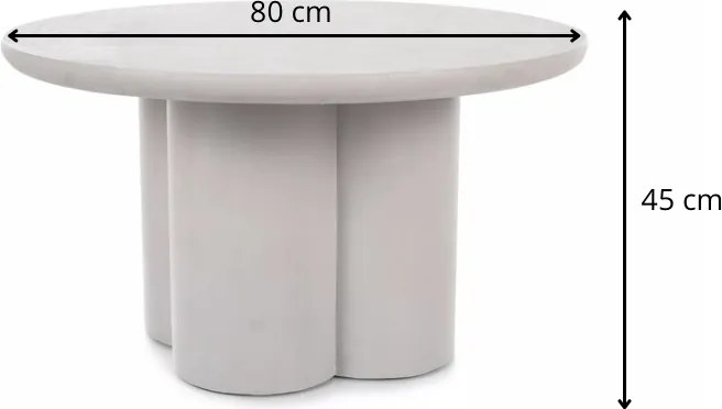 Konferenční stolek Rosalia 80 cm světle šedý