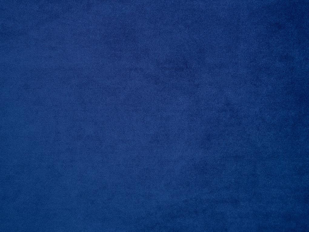 Modrá pohodlná sametová lenoška Chesterfield levá NIMES Beliani